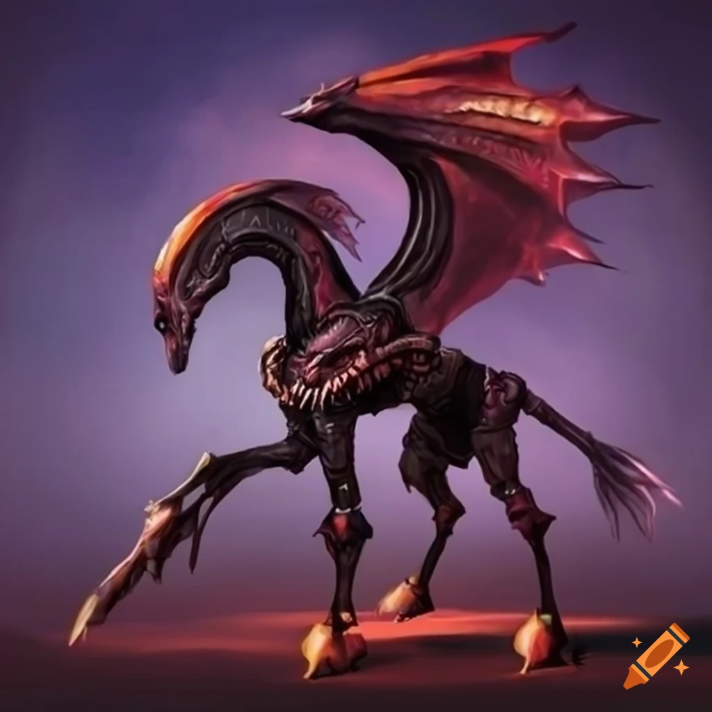 Futuristic alien horse in a dark setting