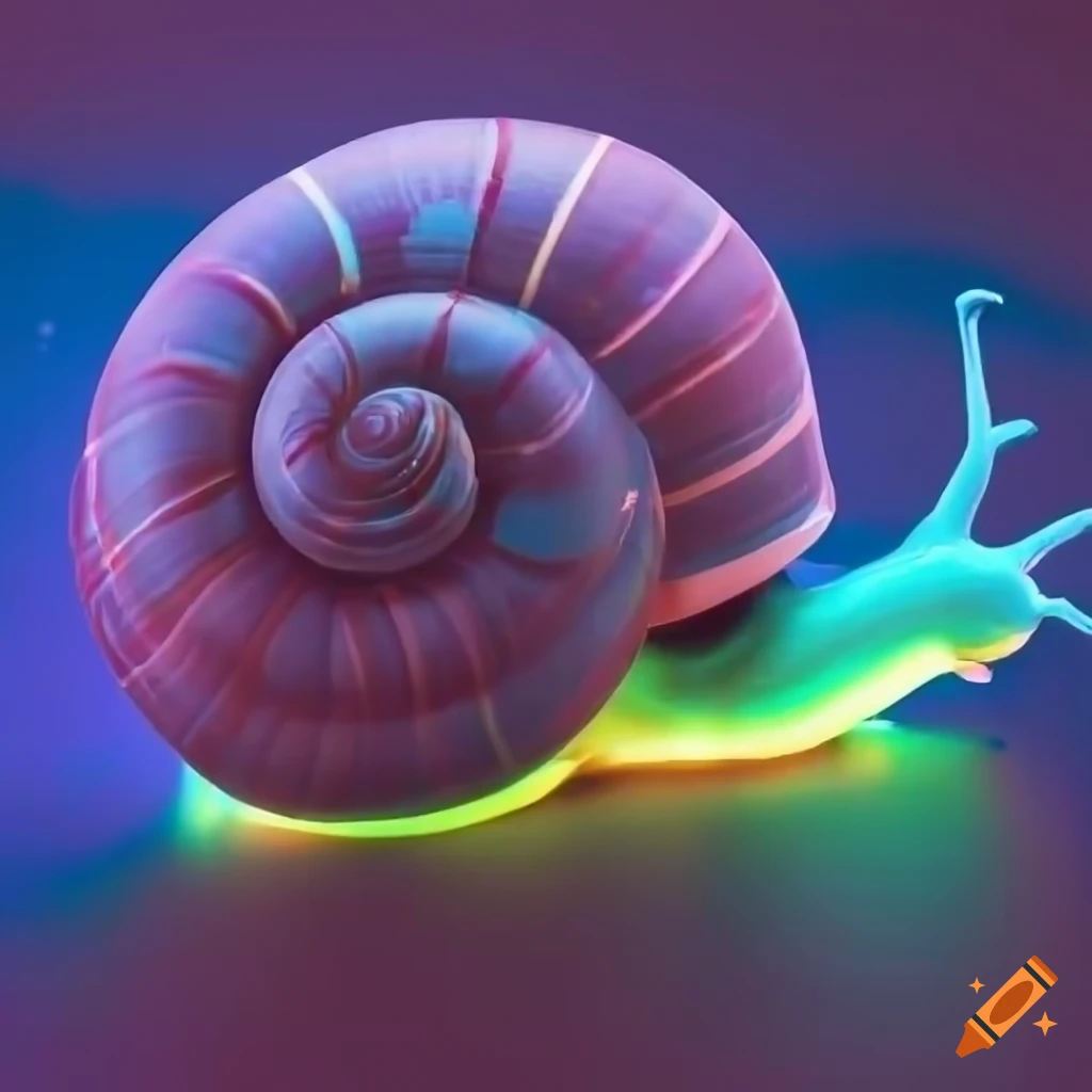 Colorful psychedelic snail artwork on Craiyon