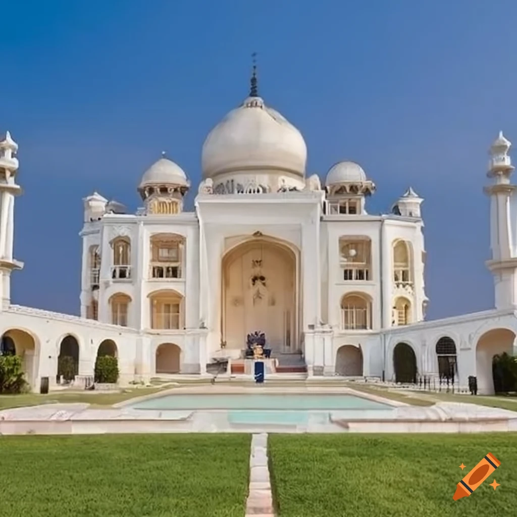 The white house in mediterranean architectural style mahal full front ...