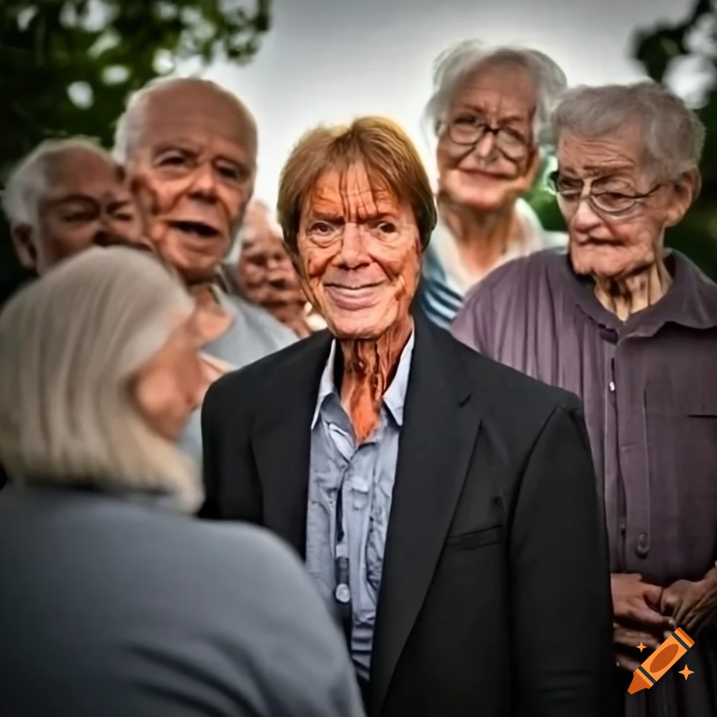 Portrait of cliff richard with senior fans on Craiyon