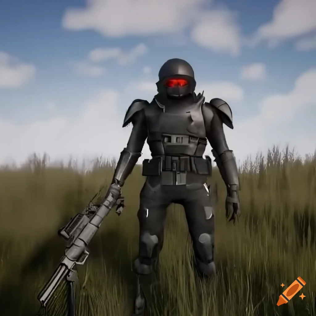 Digital art of a pale-skinned elf soldier with red hair and red eyes