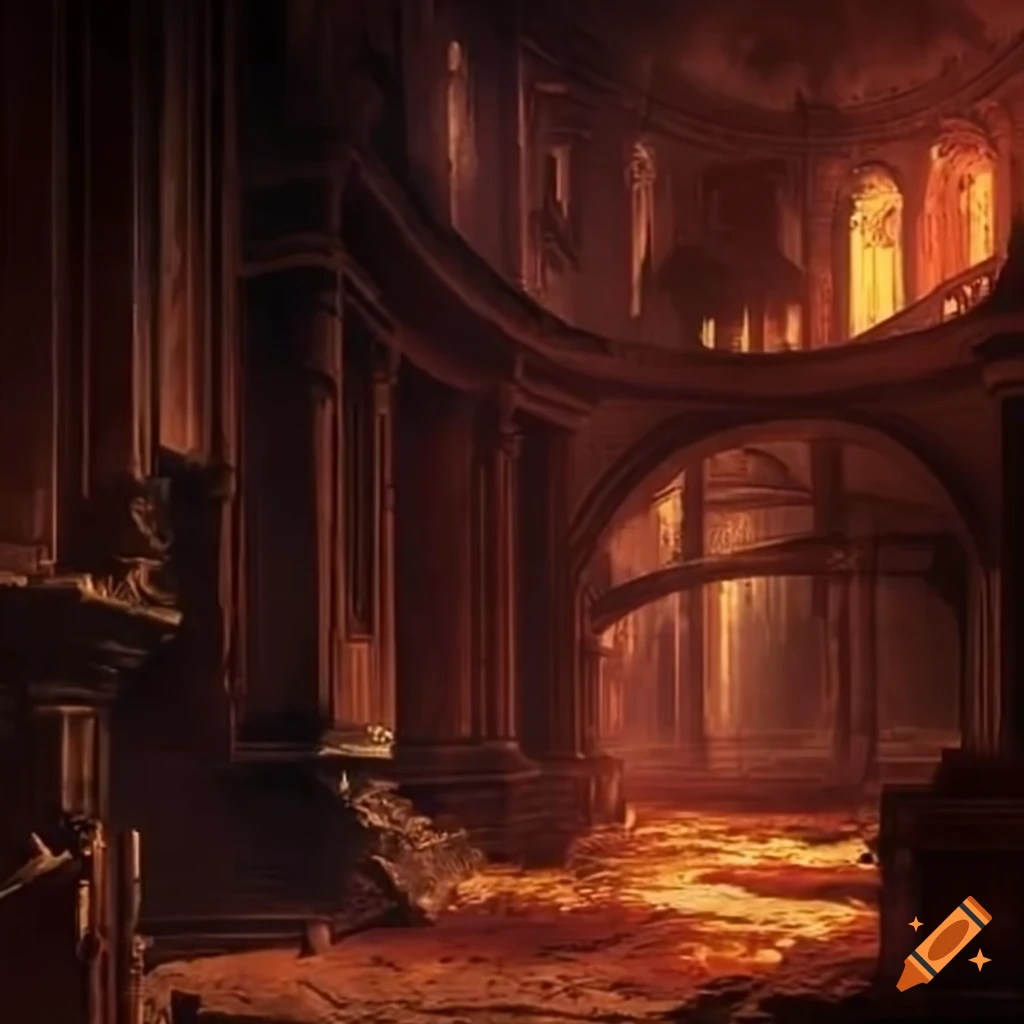 Dark background with bleeding buildings on Craiyon