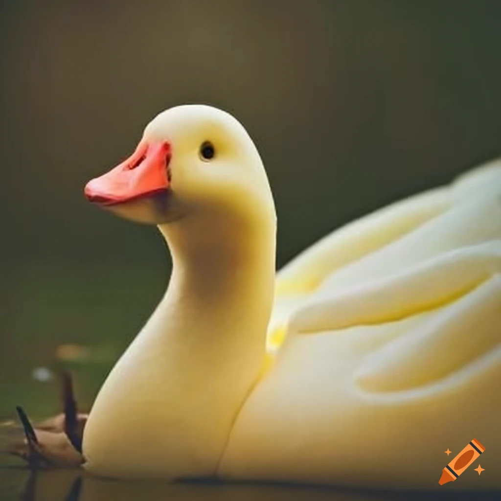 Butter goose sculpture in natural setting on Craiyon