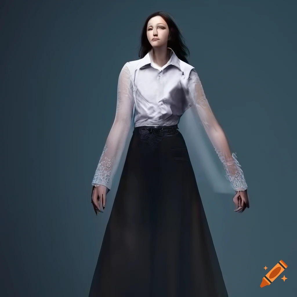 Highly detailed fashion studio photography with a model in cotton ...