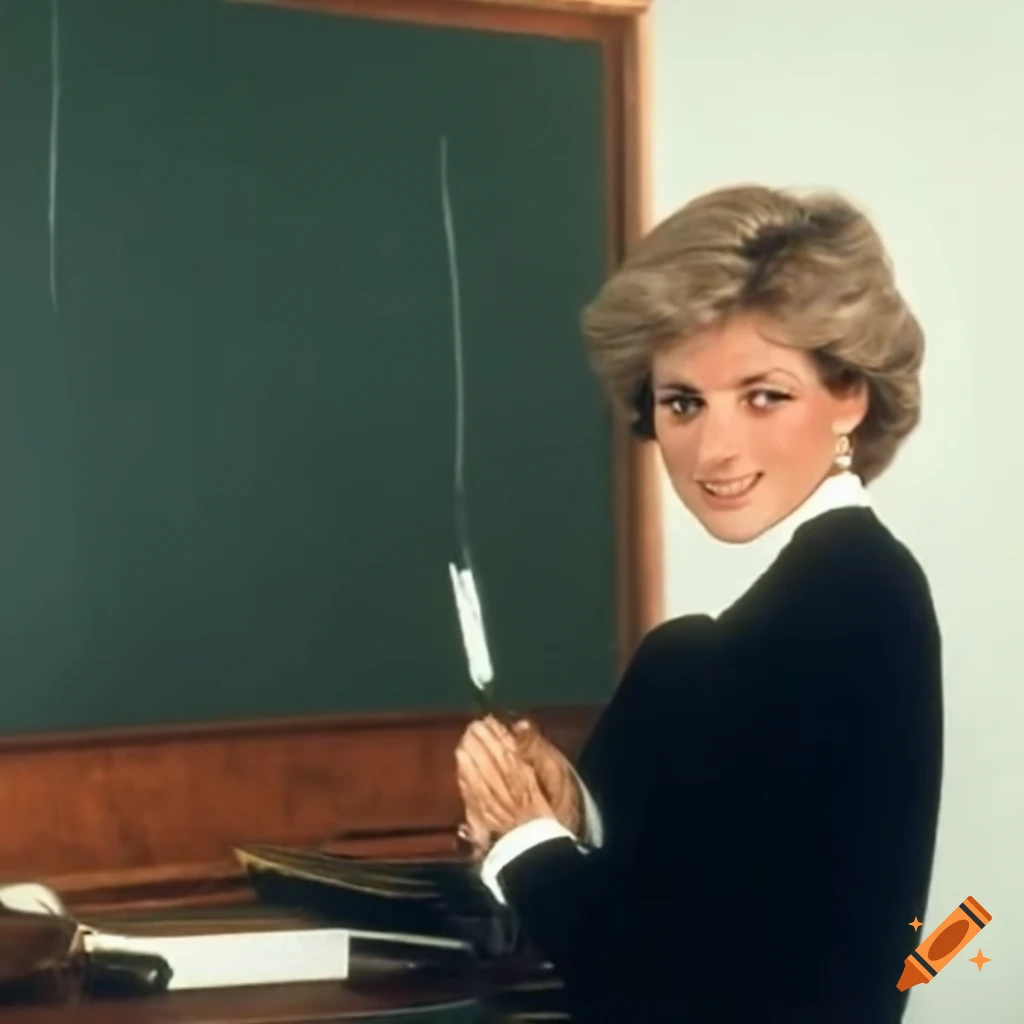 Princess Diana Spencer as a school teacher on Craiyon