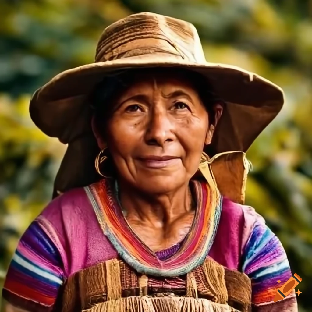 Portrait of a cheerful peruvian coffee farmer