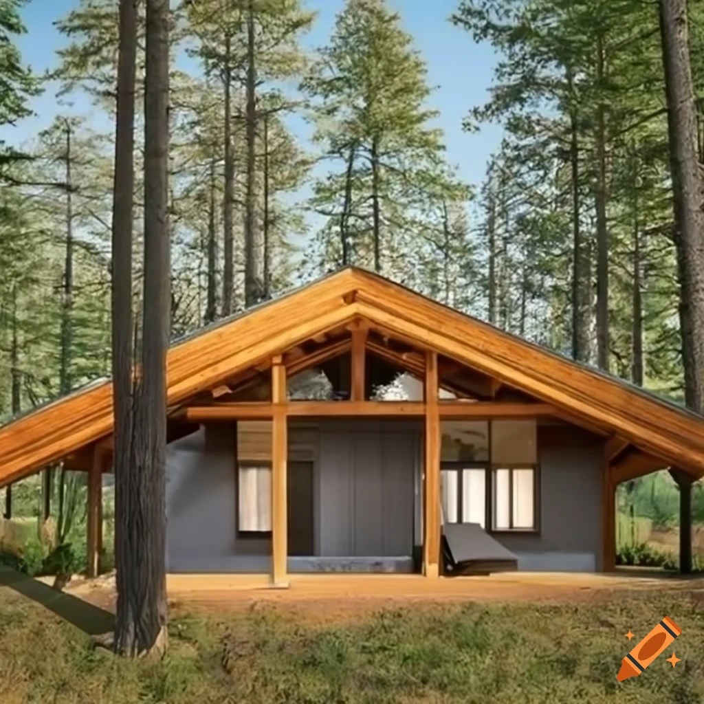 Passive house foundations sustainable house made of mass timber on Craiyon