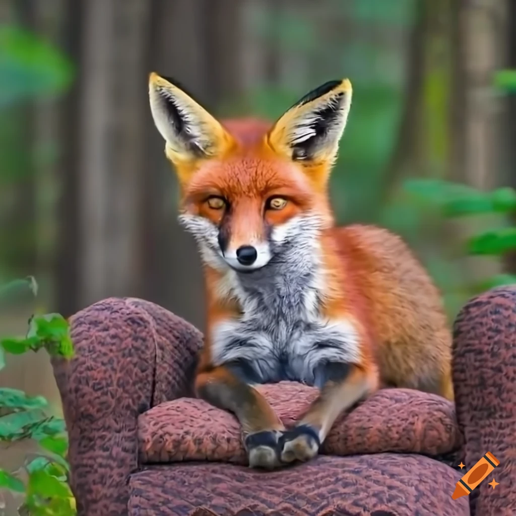 Fox talking on a chair on Craiyon