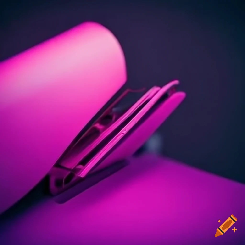 Modern pink offset printer in a professional printing studio