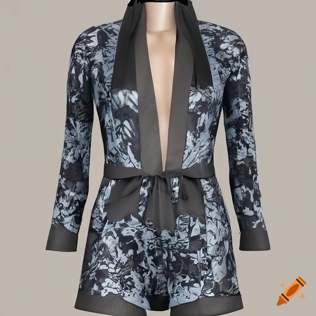 3d render of revolve ss24 mini playsuit with frosted berries print on ...