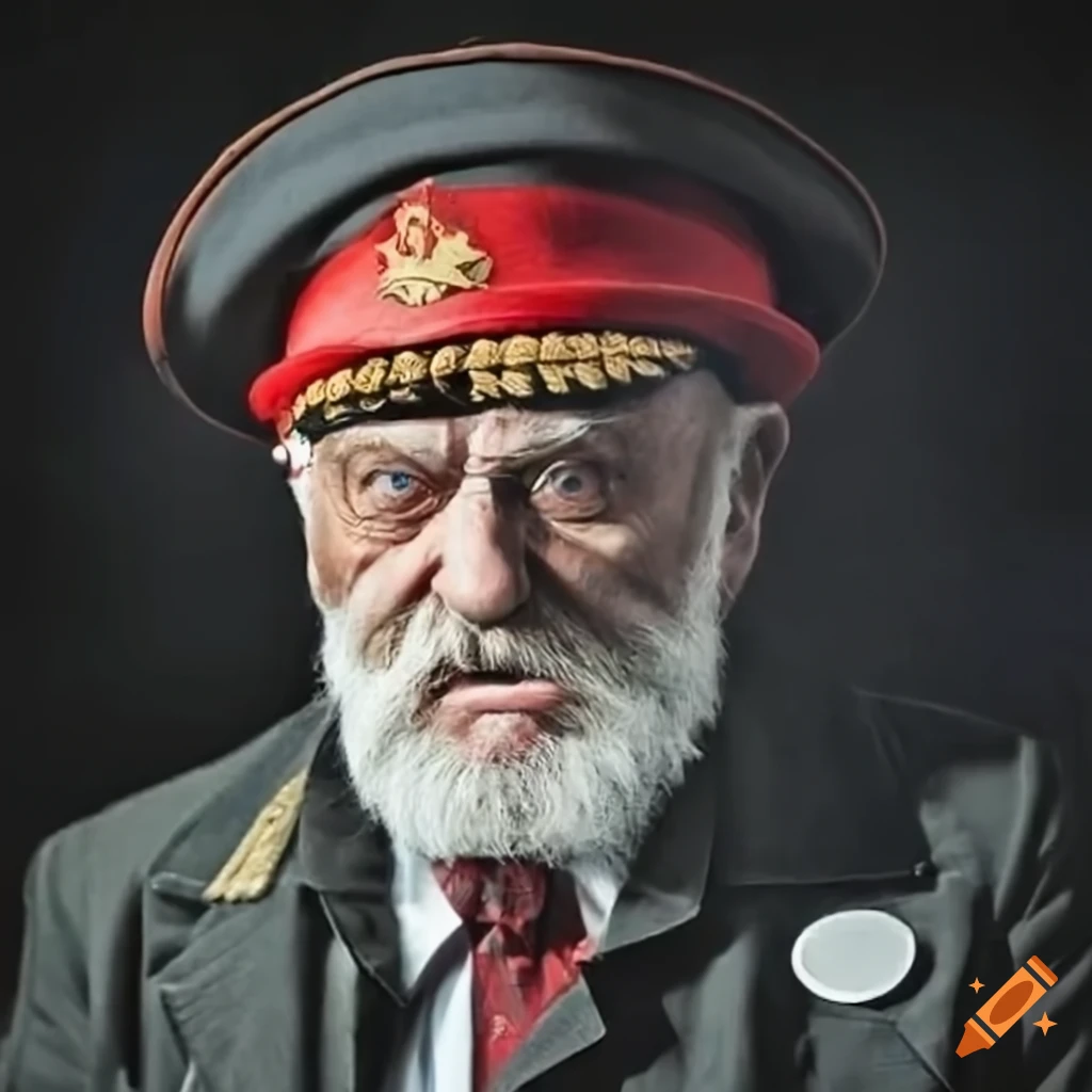 Middle-aged soviet female judge in military uniform on Craiyon