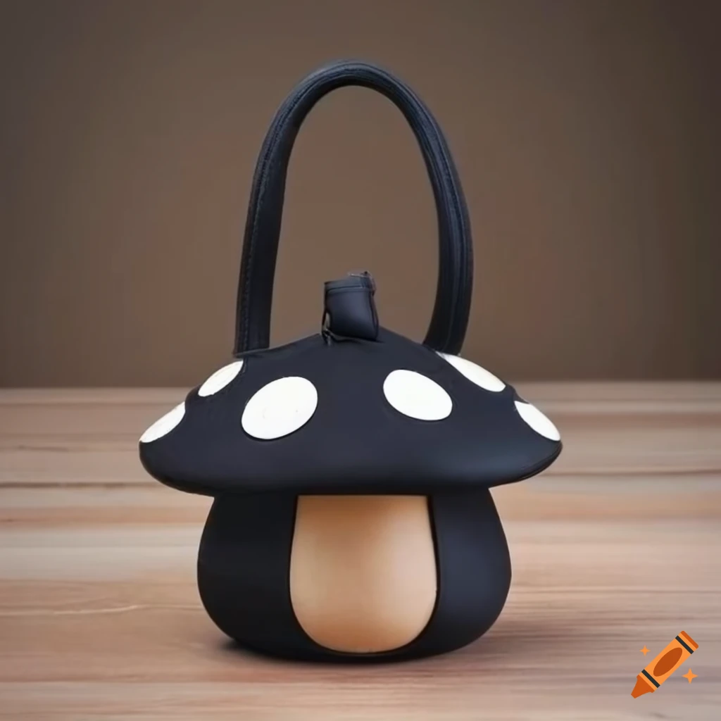 Dark mushroom shaped handbag on Craiyon