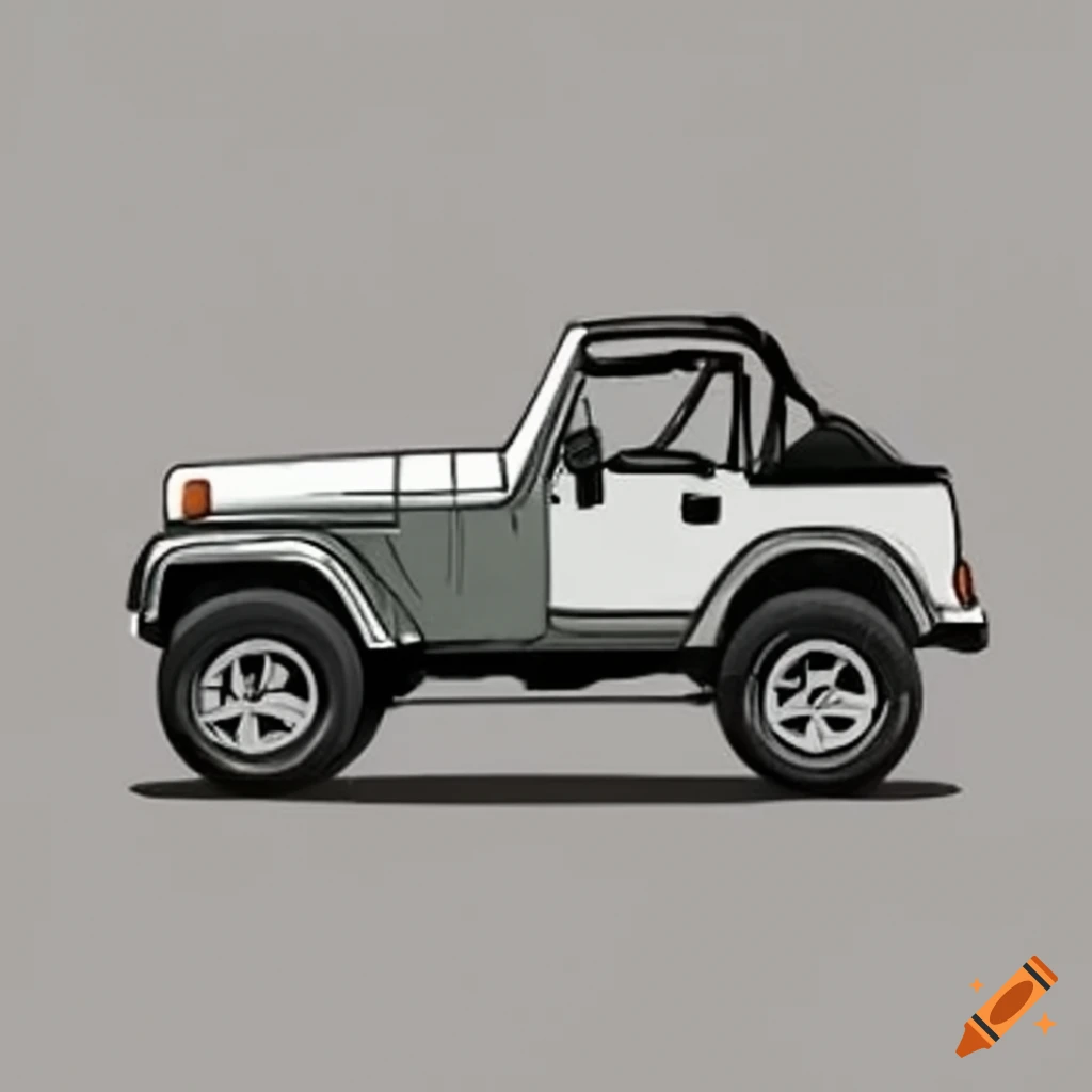 Minimalist design of a 1996 jeep tj