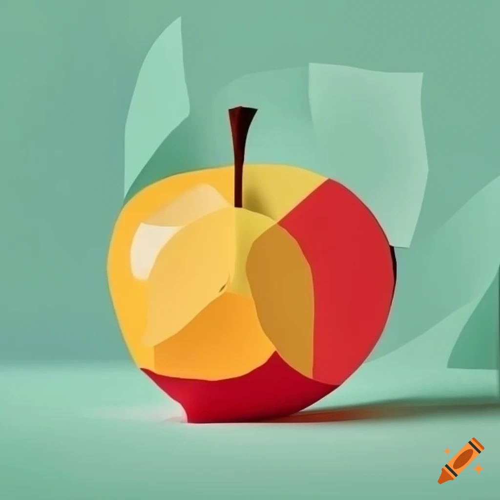 Geometric collage of an apple inspired by matisse