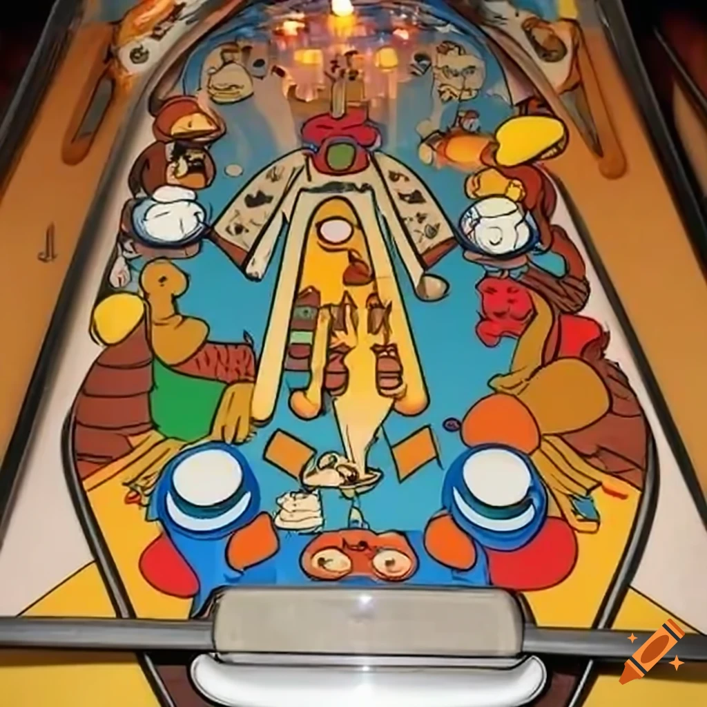 1960s pinball machine with a thanksgiving theme on Craiyon