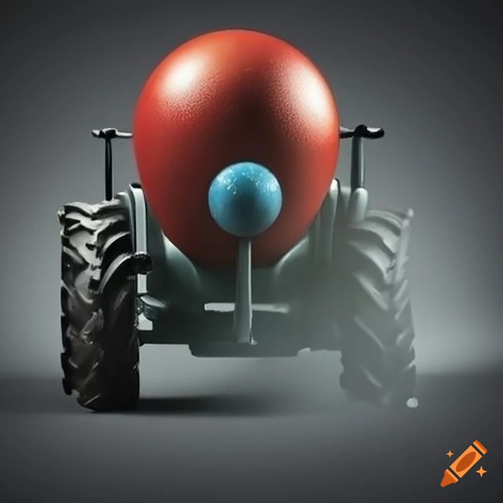Humorous image of a tractor with balls