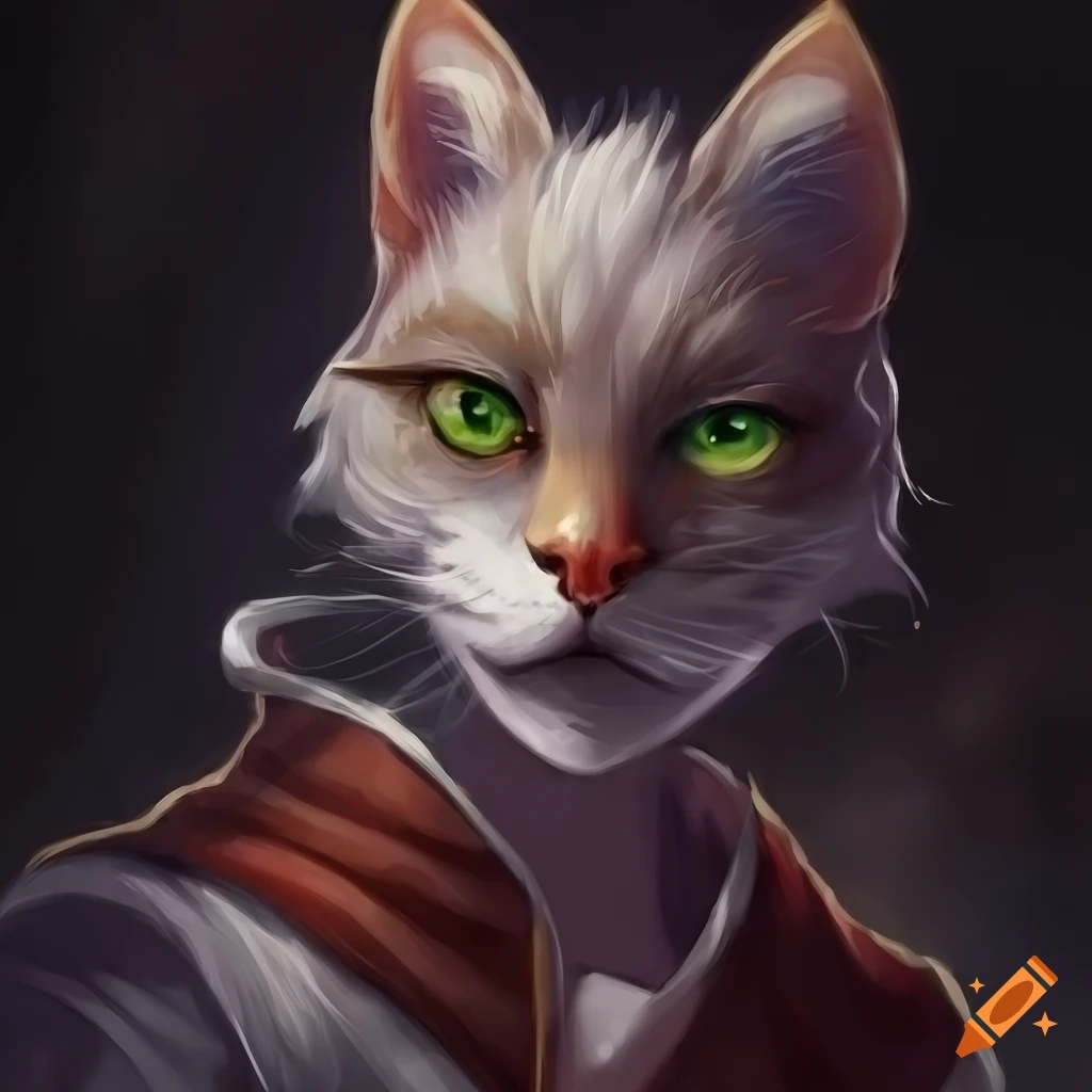 Fantasy portrait of a Tabaxi merchant on Craiyon