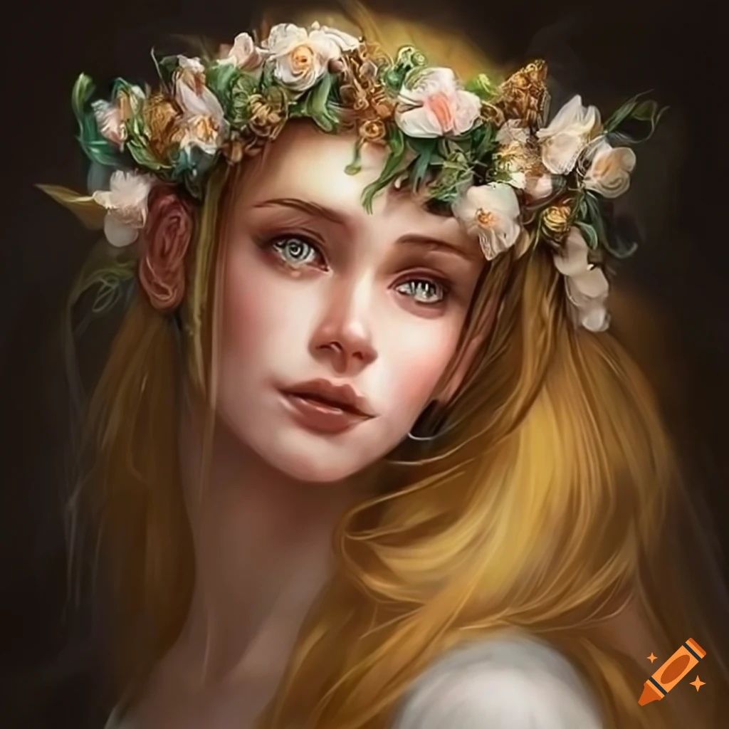Detailed portrait of an elf maiden with golden hair