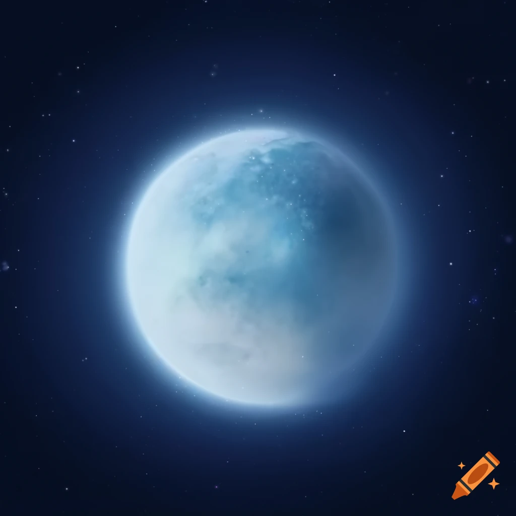 Snowy planet on a starry background
