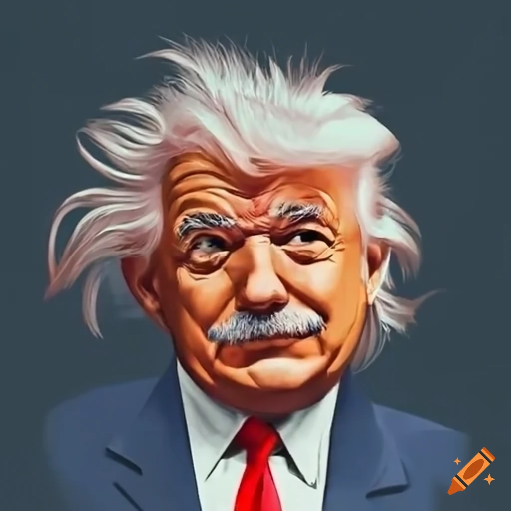 Artistic depiction of einstein and trump
