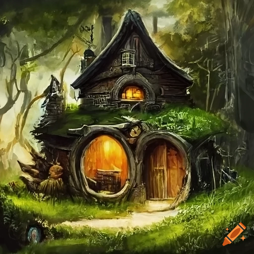 Fantasy artwork of a living room in a fairy house on Craiyon