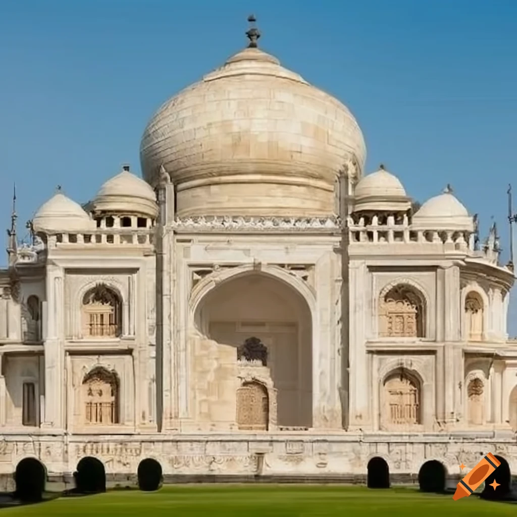 Elevation of mahal white house in mediterranean architectural style on ...