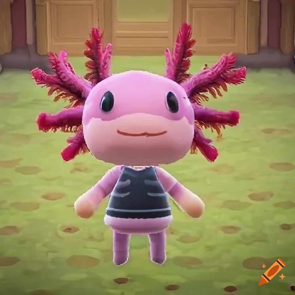Axolotl in animal crossing style on Craiyon