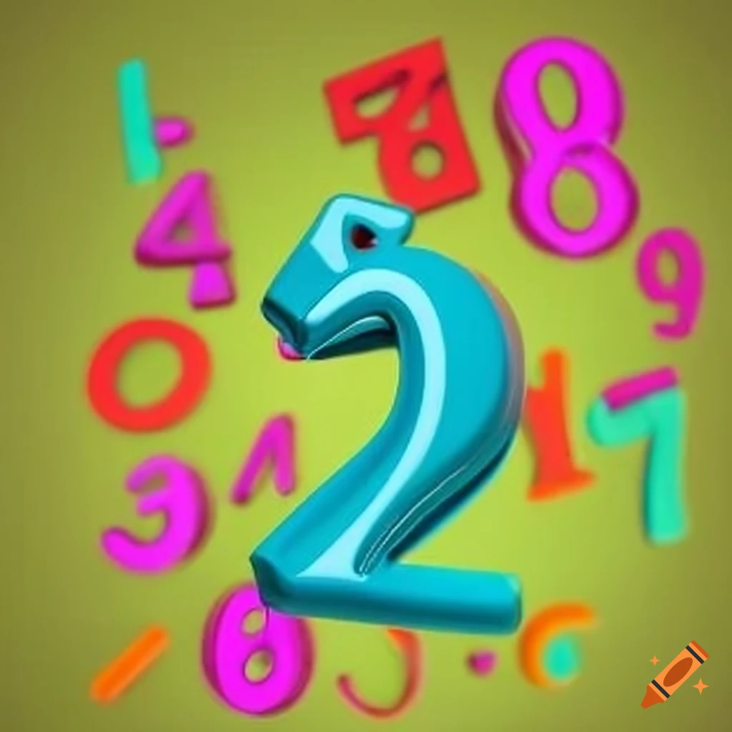 Colorful Scattered Numbers On Craiyon