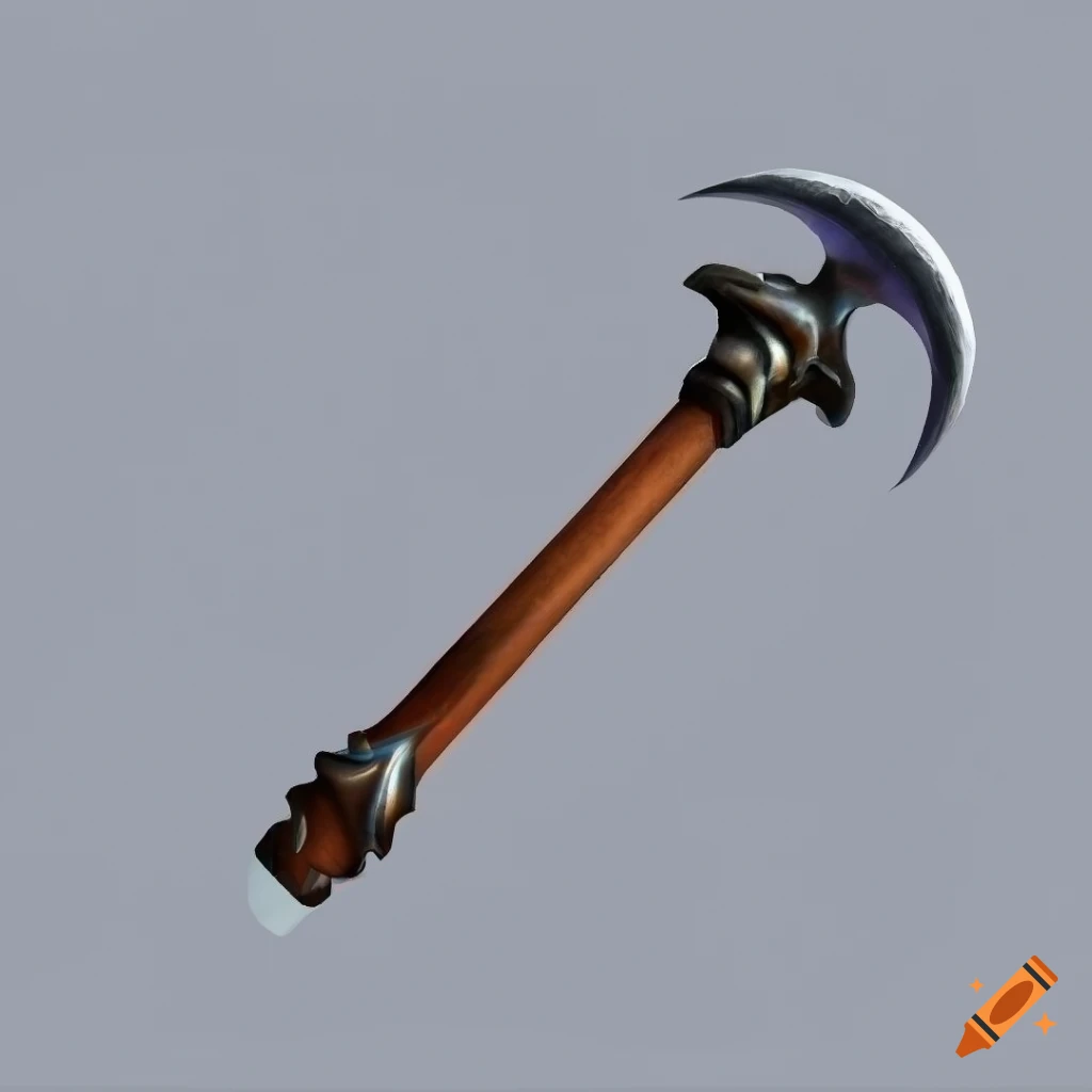 Ornate garden hoe for fantasy video game on Craiyon