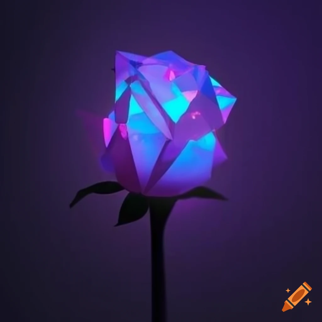 Glowing crystal rose with backlight on Craiyon