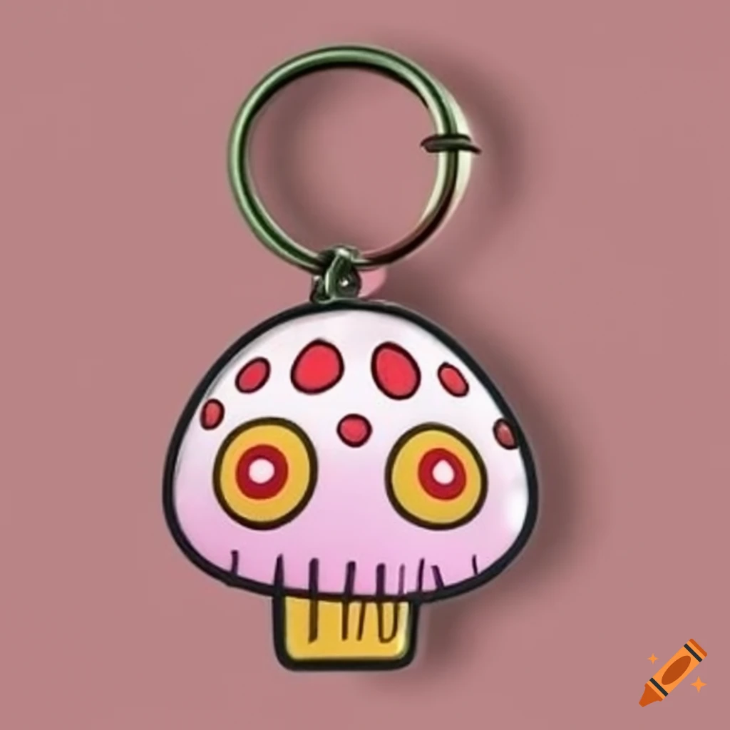 Mushroom keychain with vibrant colors on Craiyon