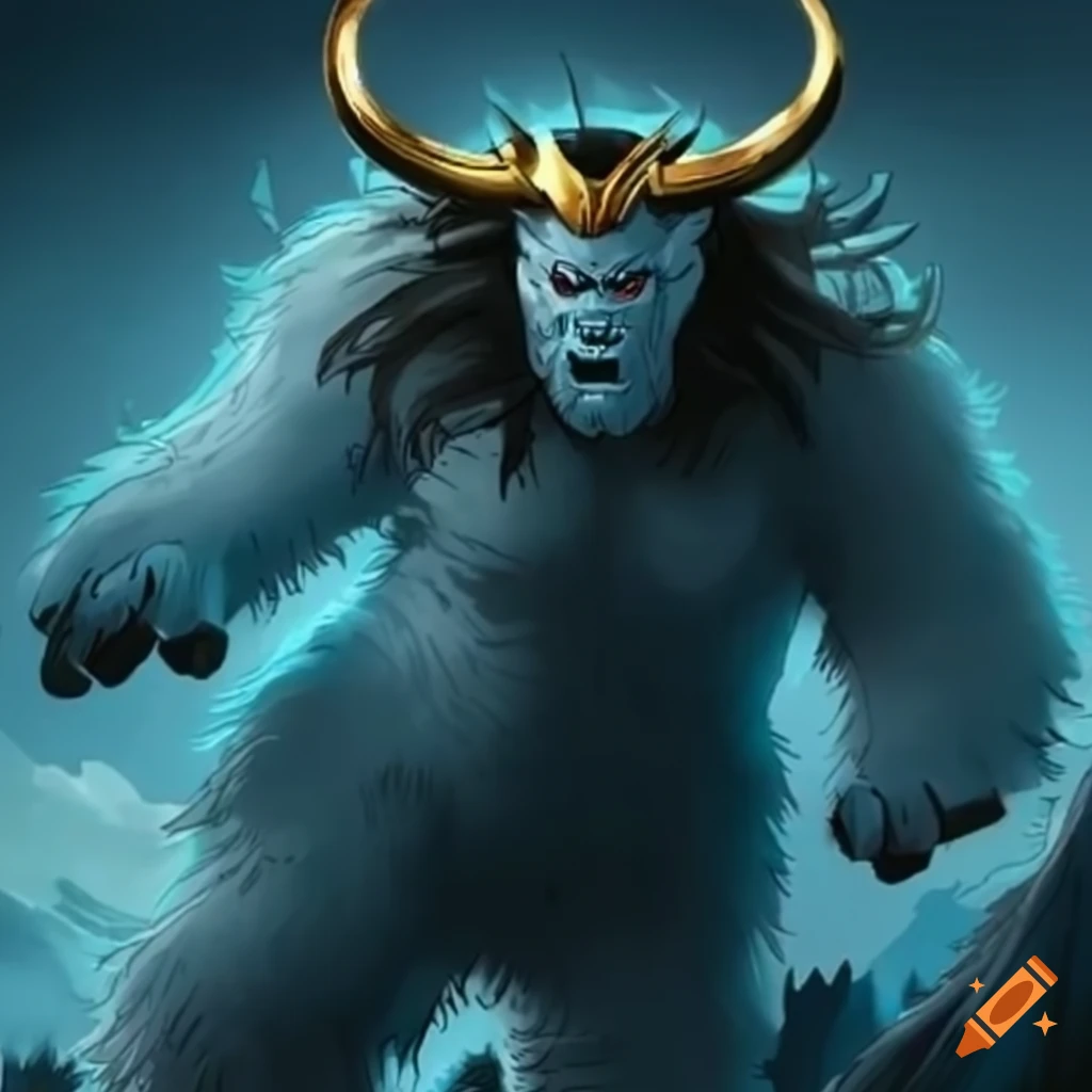 Loki depicted as a yeti
