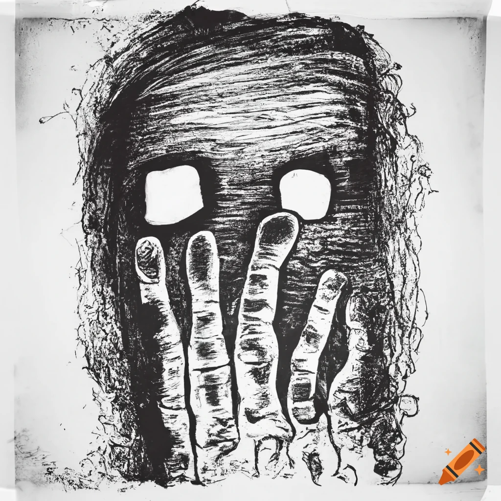 Dadaism handdrawing of a contorted human figure on Craiyon