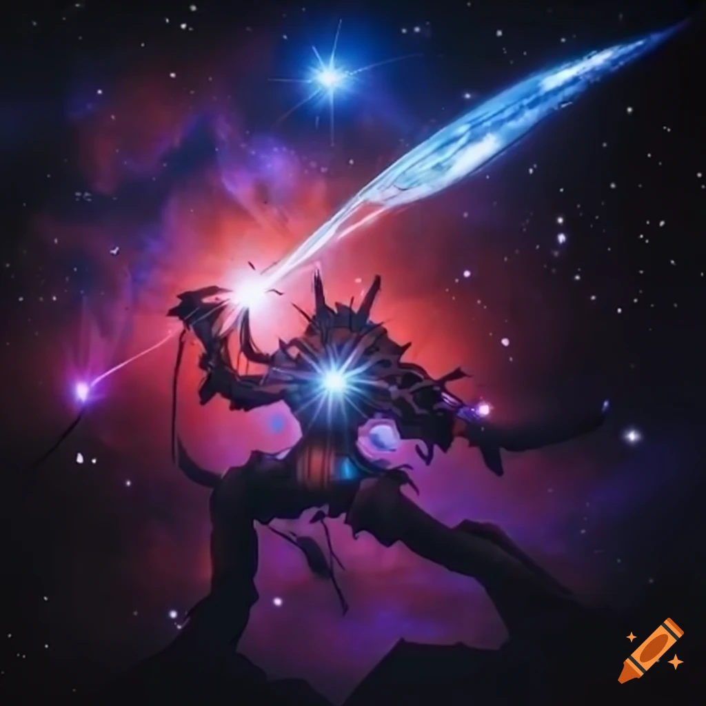 Epic superhero battle against extraterrestrial creatures in space on ...