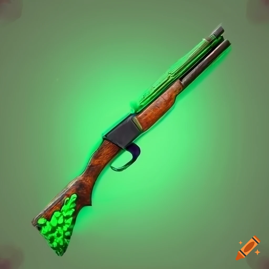 Green neon shotgun in front view
