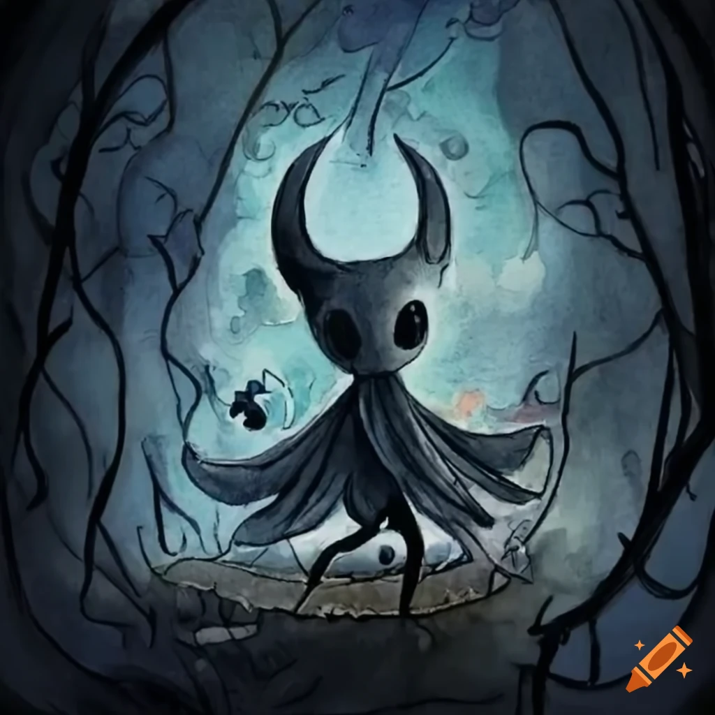 Dark and haunting reimagining of Yoshi in Hollow Knight style on Craiyon