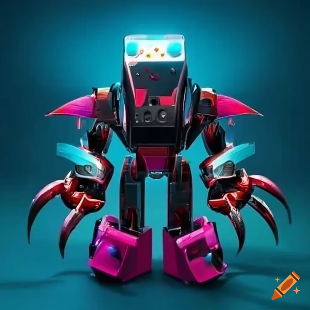 Menacing robot arcade machine with claws on Craiyon