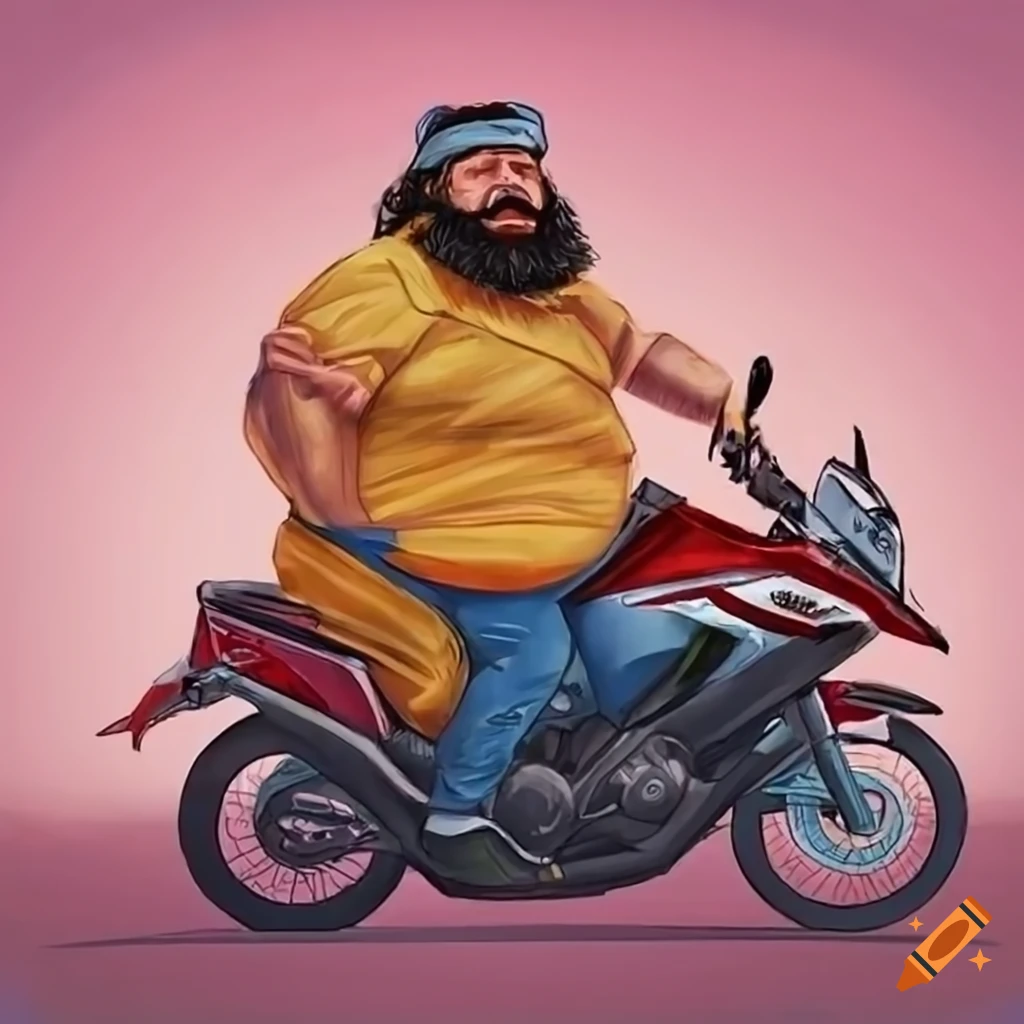 Stylish indian man riding a bike on Craiyon