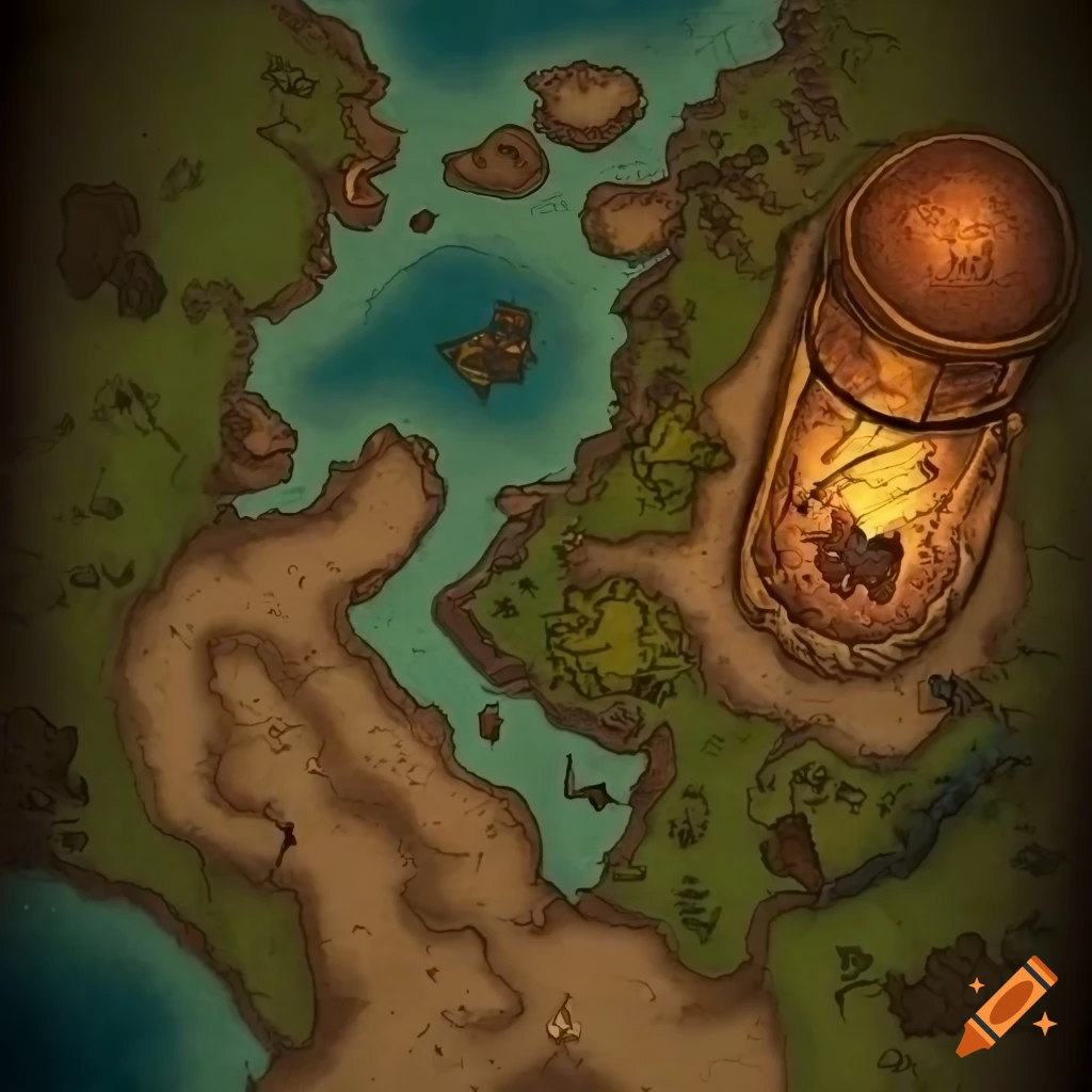 Empty treasure hunt map on Craiyon