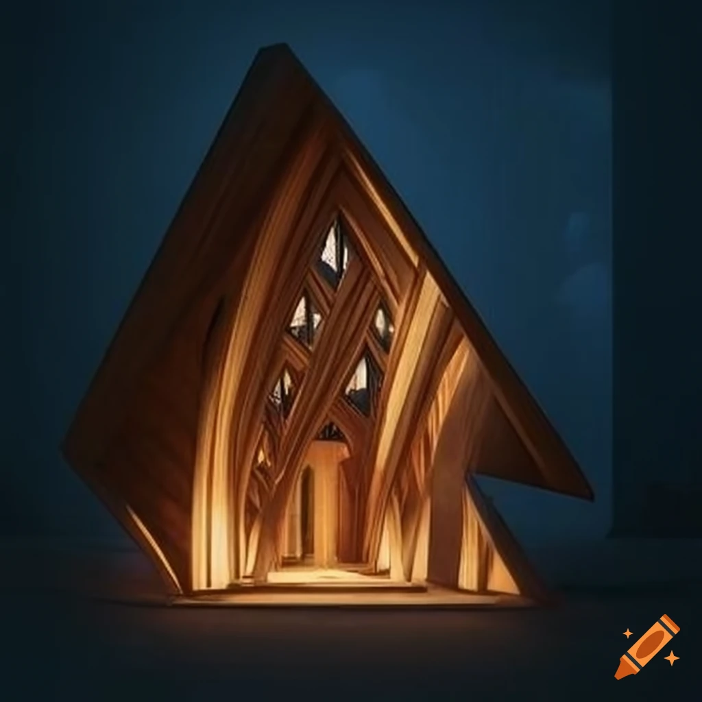 Illusory precipitous architecture of a cathedral-like cabin