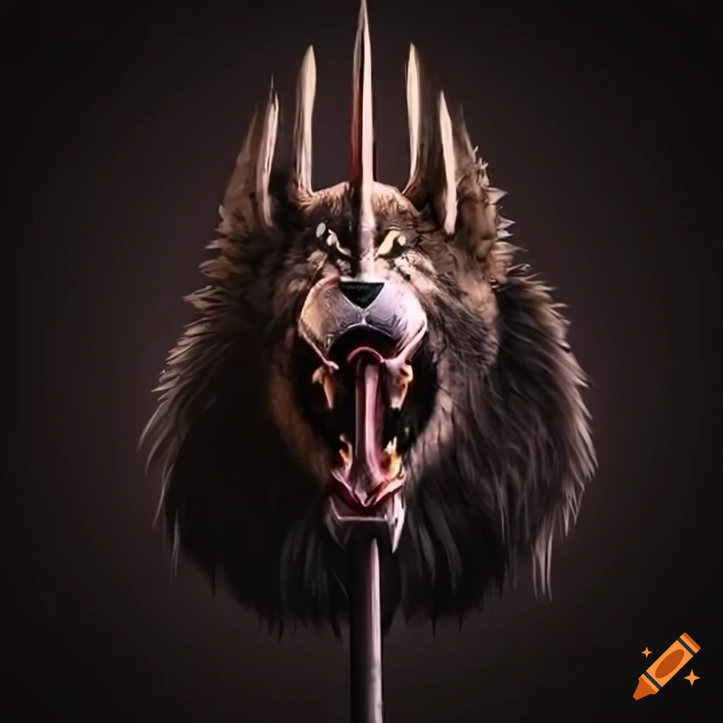 Wolf with a trident