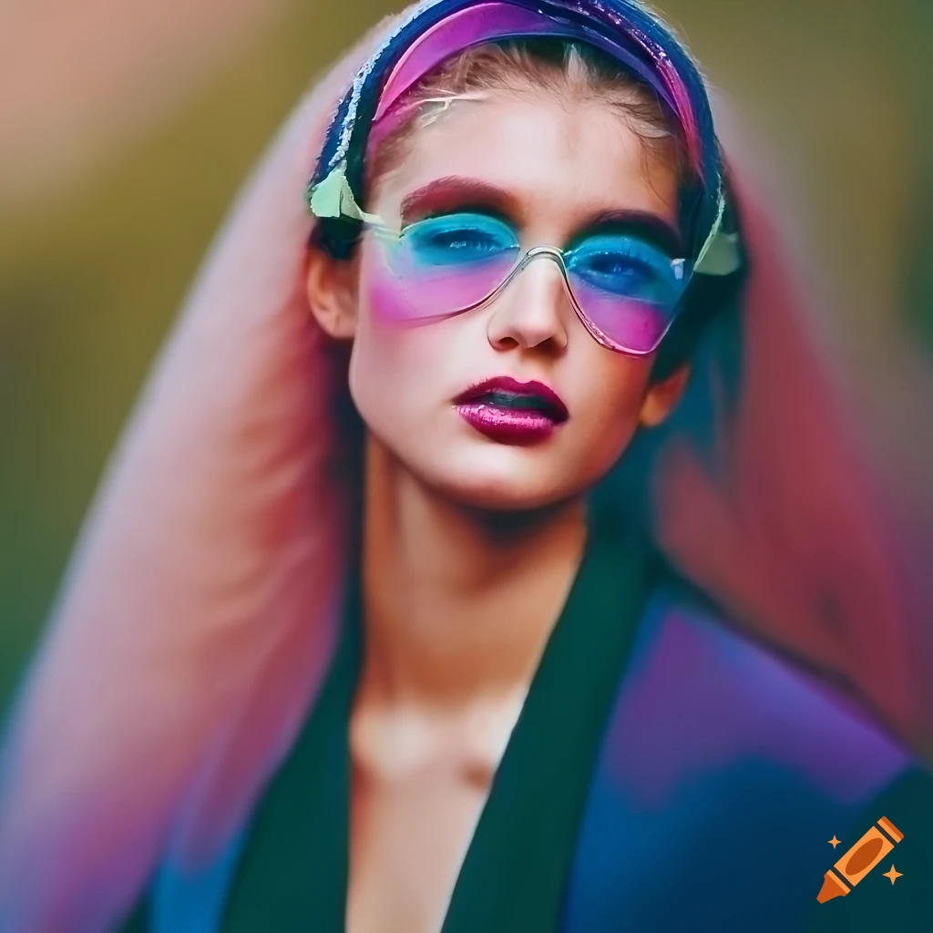 Vibrant fashion photoshoot inspired by thierry mugler on Craiyon
