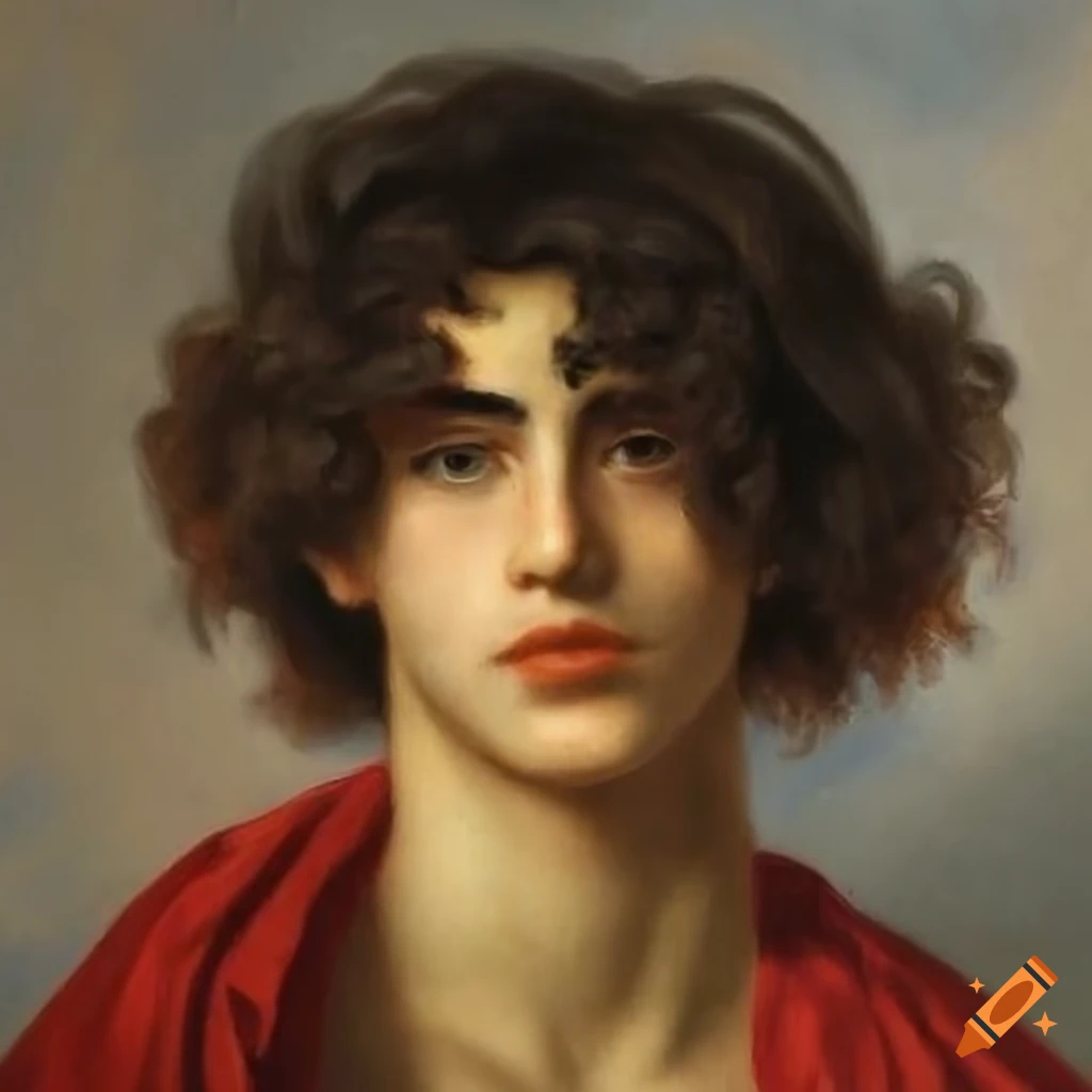 Portrait of a young man with shaggy light brown hair on Craiyon