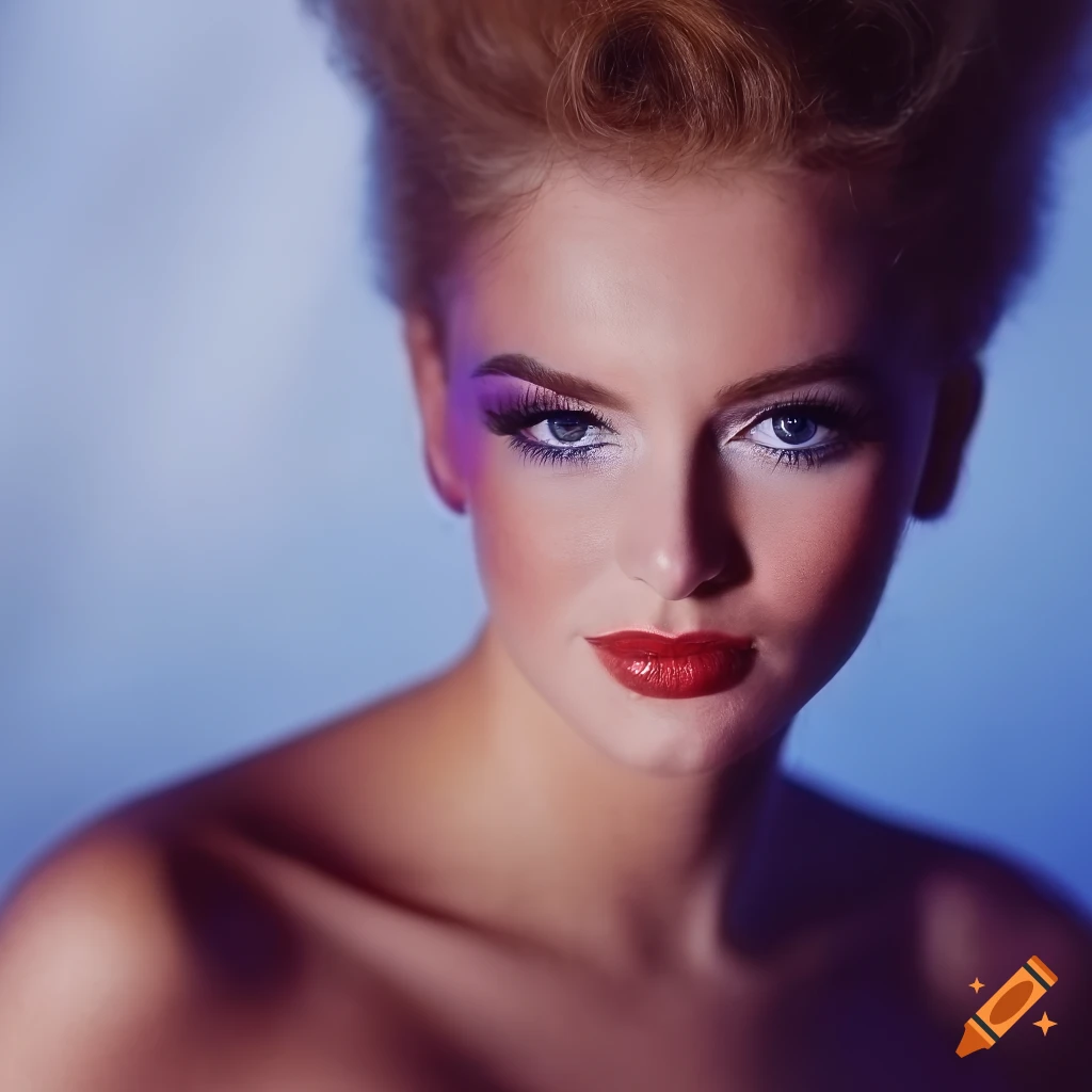 Portrait of a beautiful young woman inspired by thierry mugler's style ...