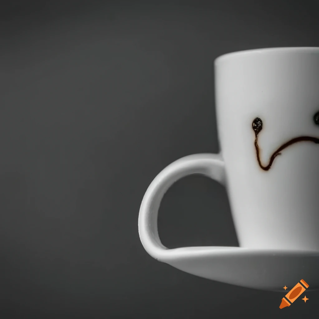 Sad coffee cup with empty droplets