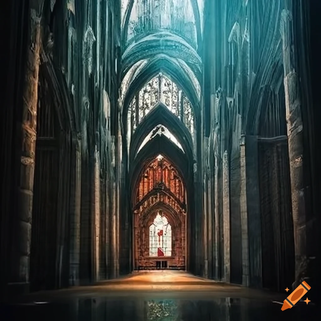 Gothic cathedral made of obsidian on Craiyon