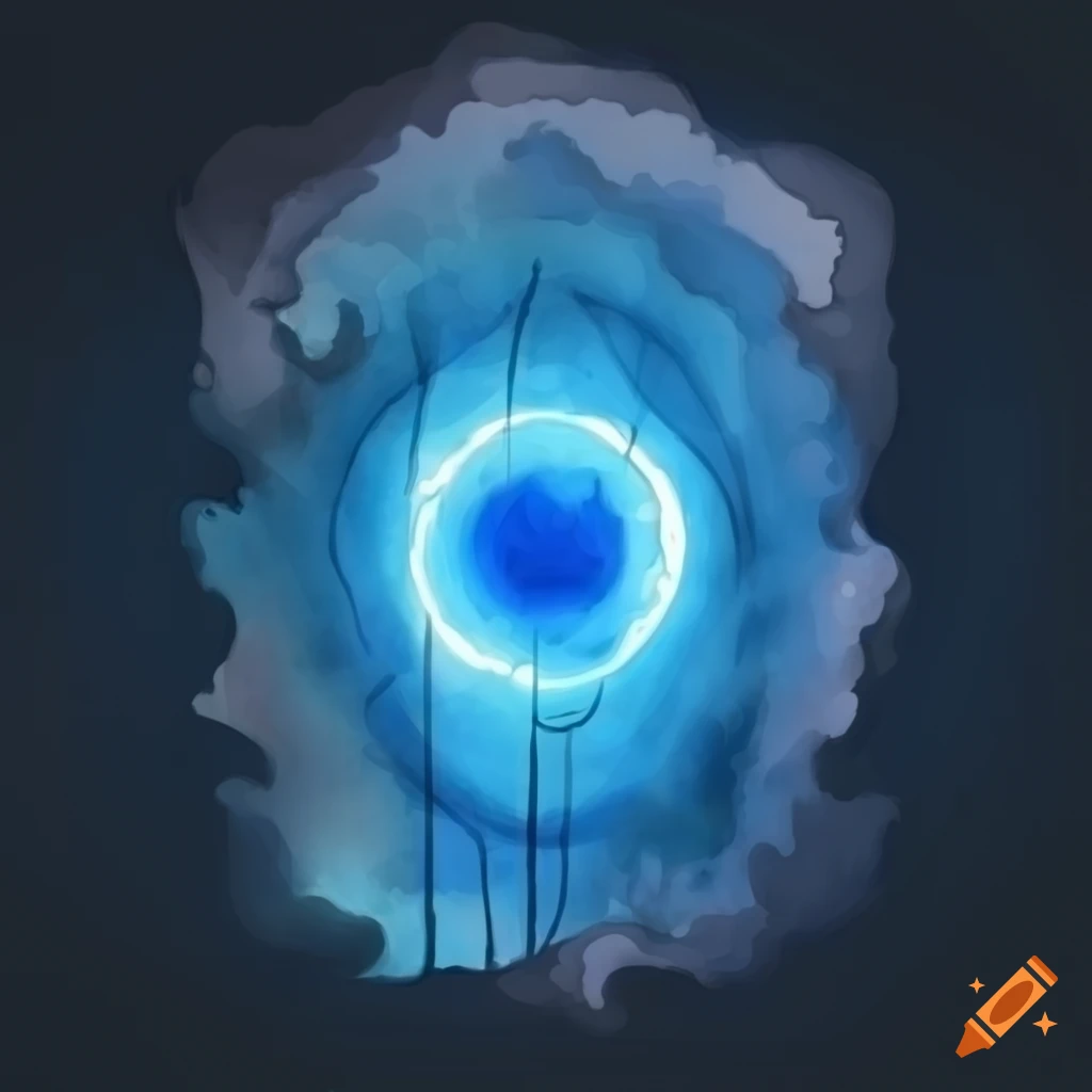 Watercolor blue profile portal on white background on Craiyon