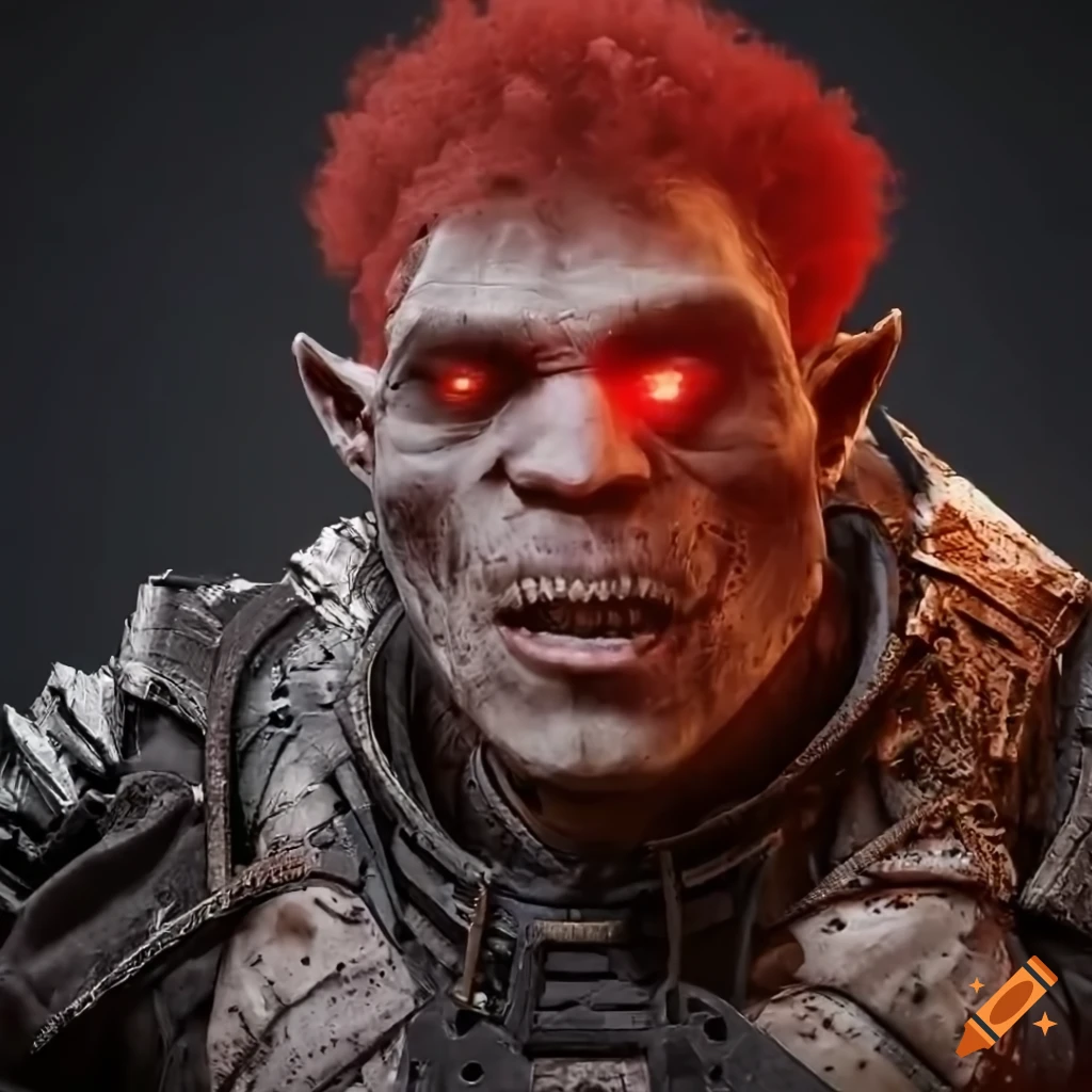 Portrait of a red-haired sci-fi mutant cyborg giant on Craiyon