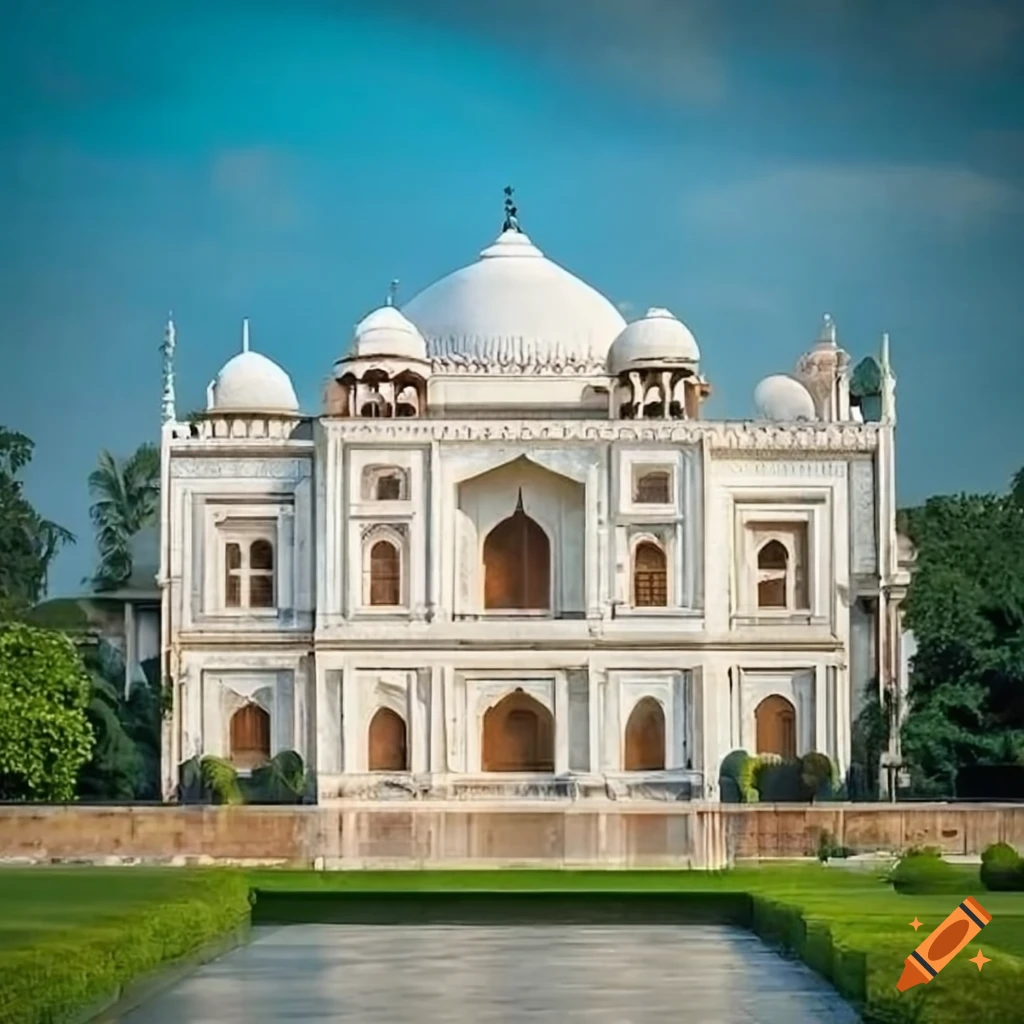 Frontal view of Mughal Mahal White House on Craiyon