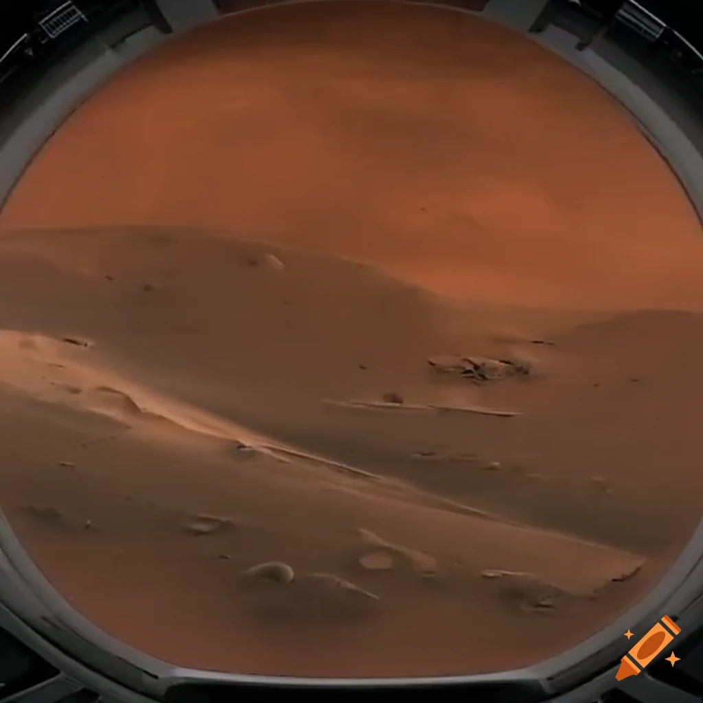 View of mars through spaceship window on Craiyon